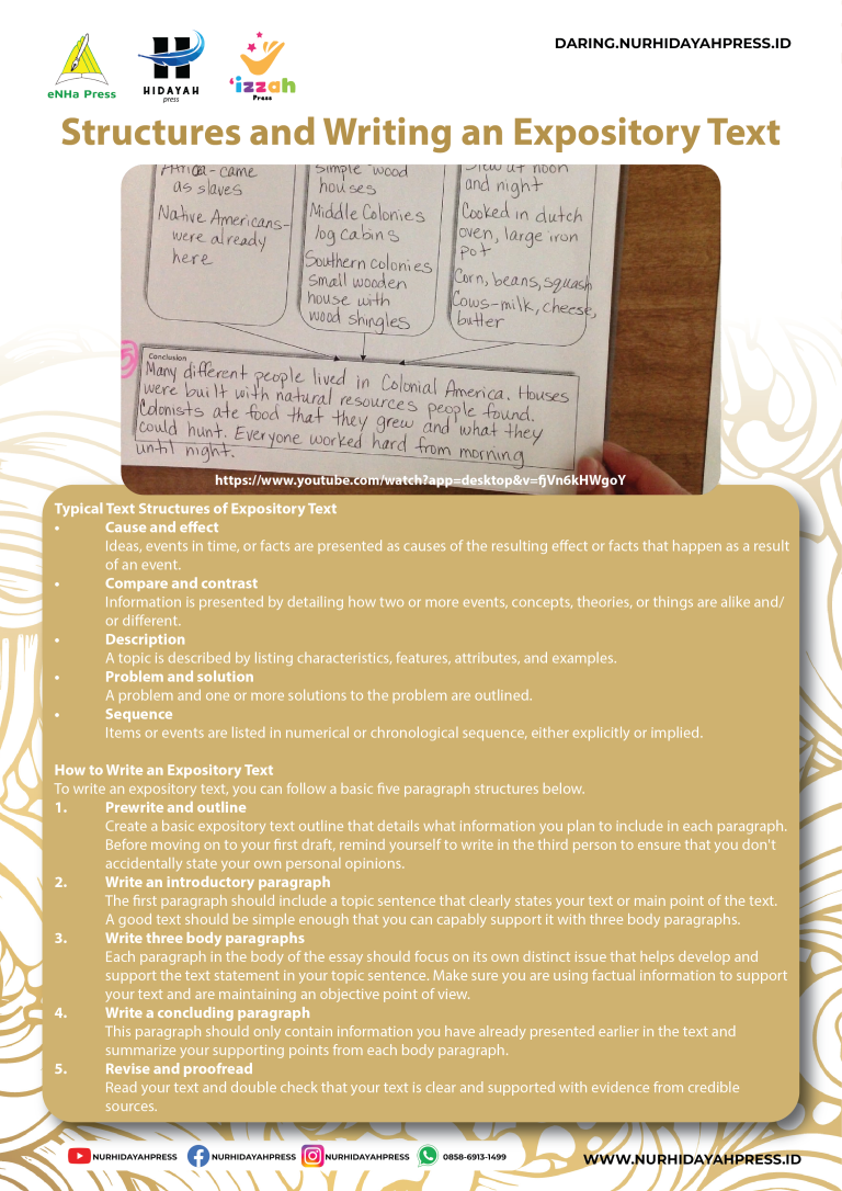Structures and Writing an Expository Text - Daring Nur Hidayah Press